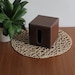 Black Cube Tissue Box W/ Excellent Stitching for Home, Elegant Faux ...