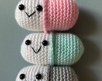 Happy Chill Pill Stress Ball Crochet Plush Pharmacist Gift - Etsy