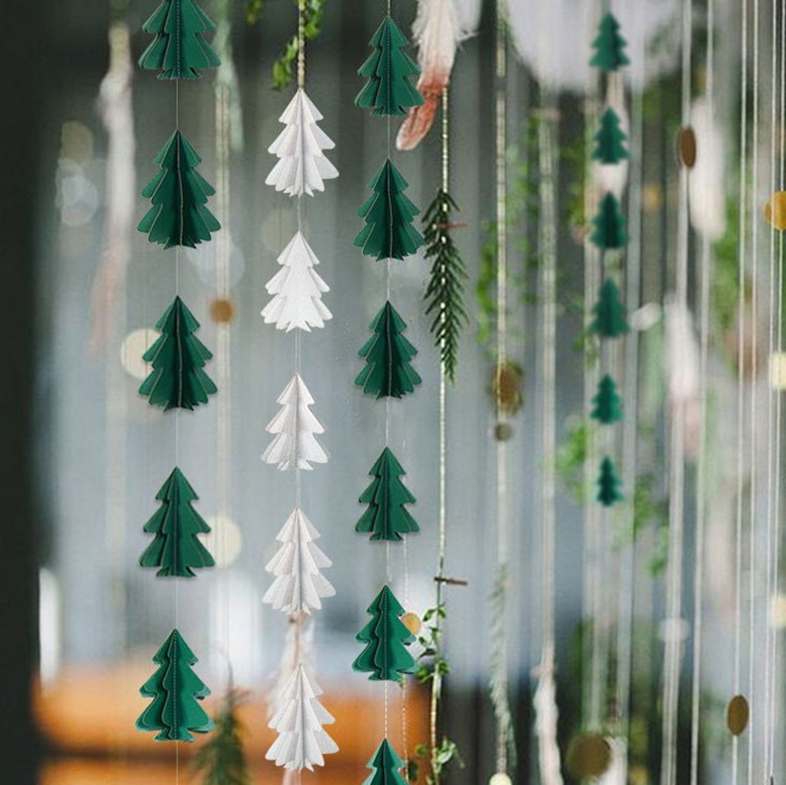 Christmas Garland Made of Paper Window Decoration Christmas - Etsy