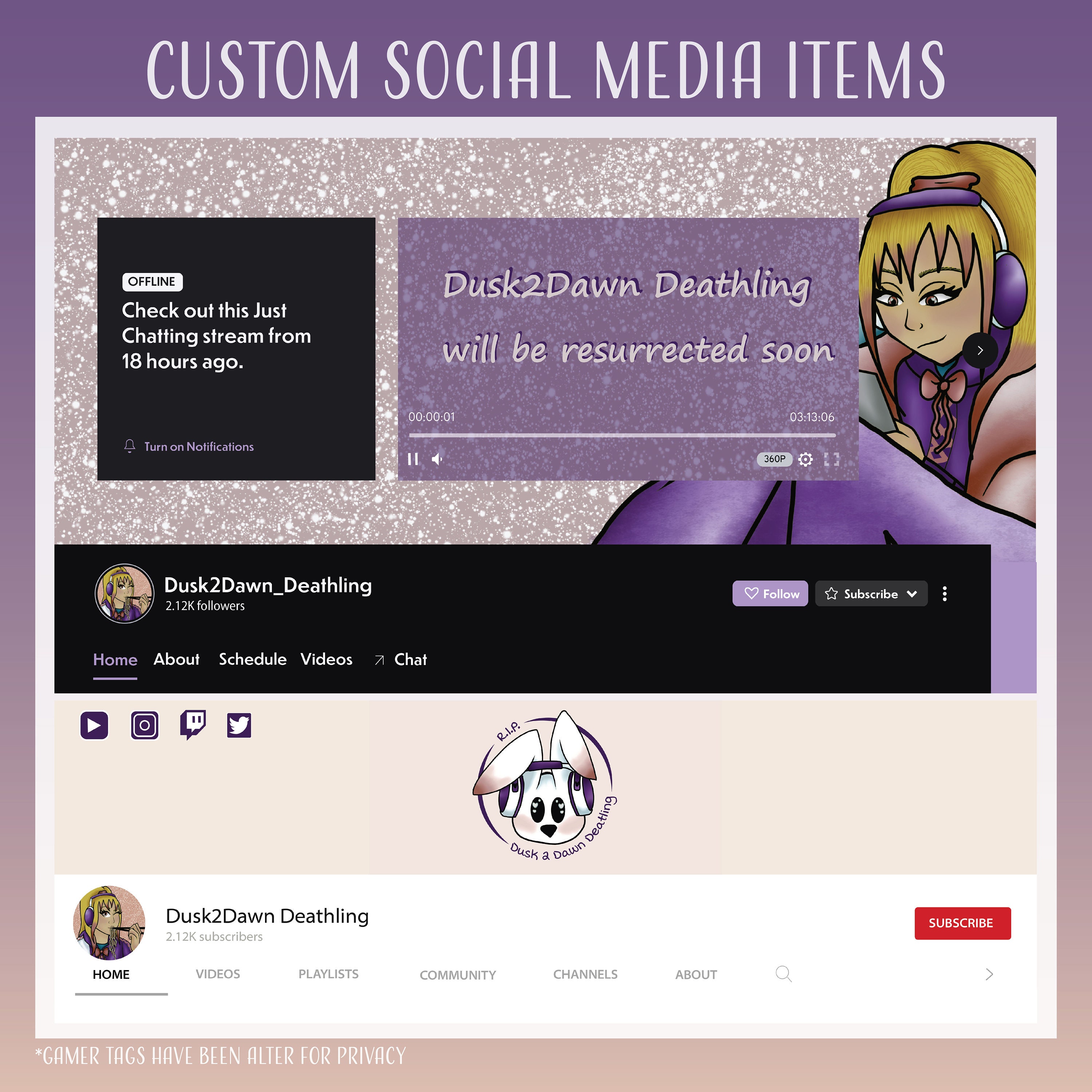 Social Media Branding Gamer Streamer Influencer Aesthetic - Etsy