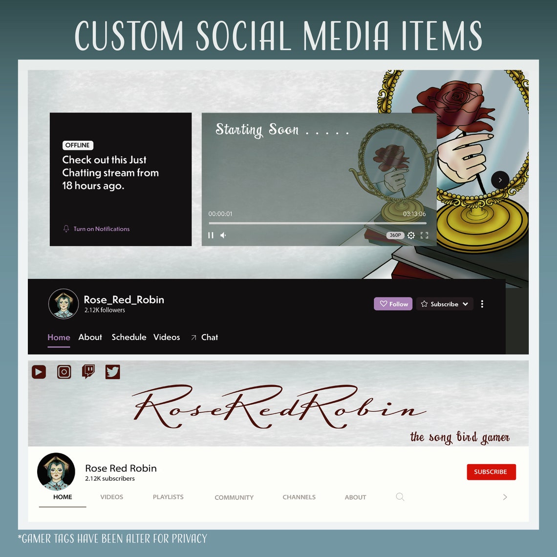 Social Media Branding Gamer Streamer Influencer Aesthetic - Etsy