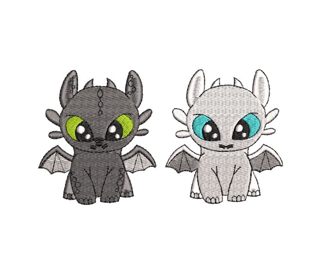 Dragons Furia Nocturna and Furia Luminosa Embroidery Design File Dst ...