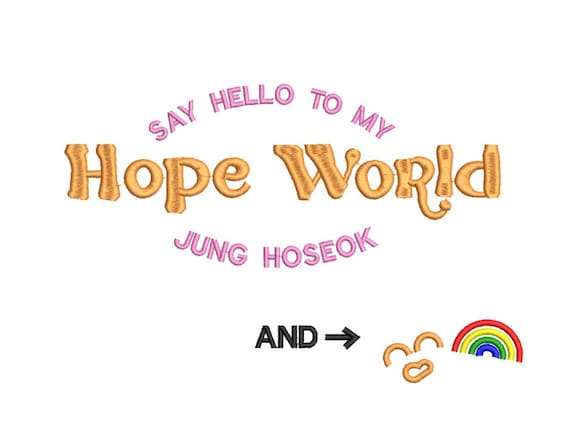 HOPE WORLD BTS Embroidery Design File Dst Pes Vp3 Jet and | Etsy