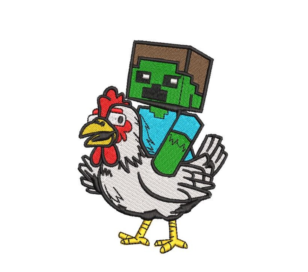 CHICKEN AND ZOMBIE Embroidery Design File Dst, Pes, Vp3, Jef, Exp - Etsy