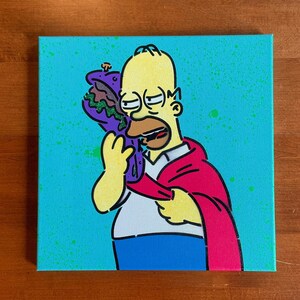 Homer Simpson Eats Rotten Sandwich 9 Layer Spray Paint Stencil Art the ...
