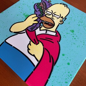 Homer Simpson Eats Rotten Sandwich 9 Layer Spray Paint Stencil Art the ...