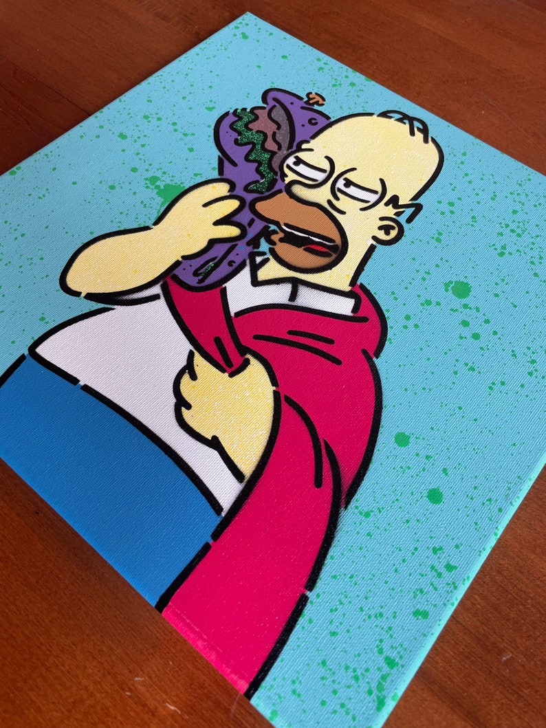 Homer Simpson Eats Rotten Sandwich 9 Layer Spray Paint - Etsy