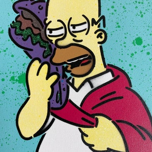 Homer Simpson Eats Rotten Sandwich 9 Layer Spray Paint Stencil Art the ...