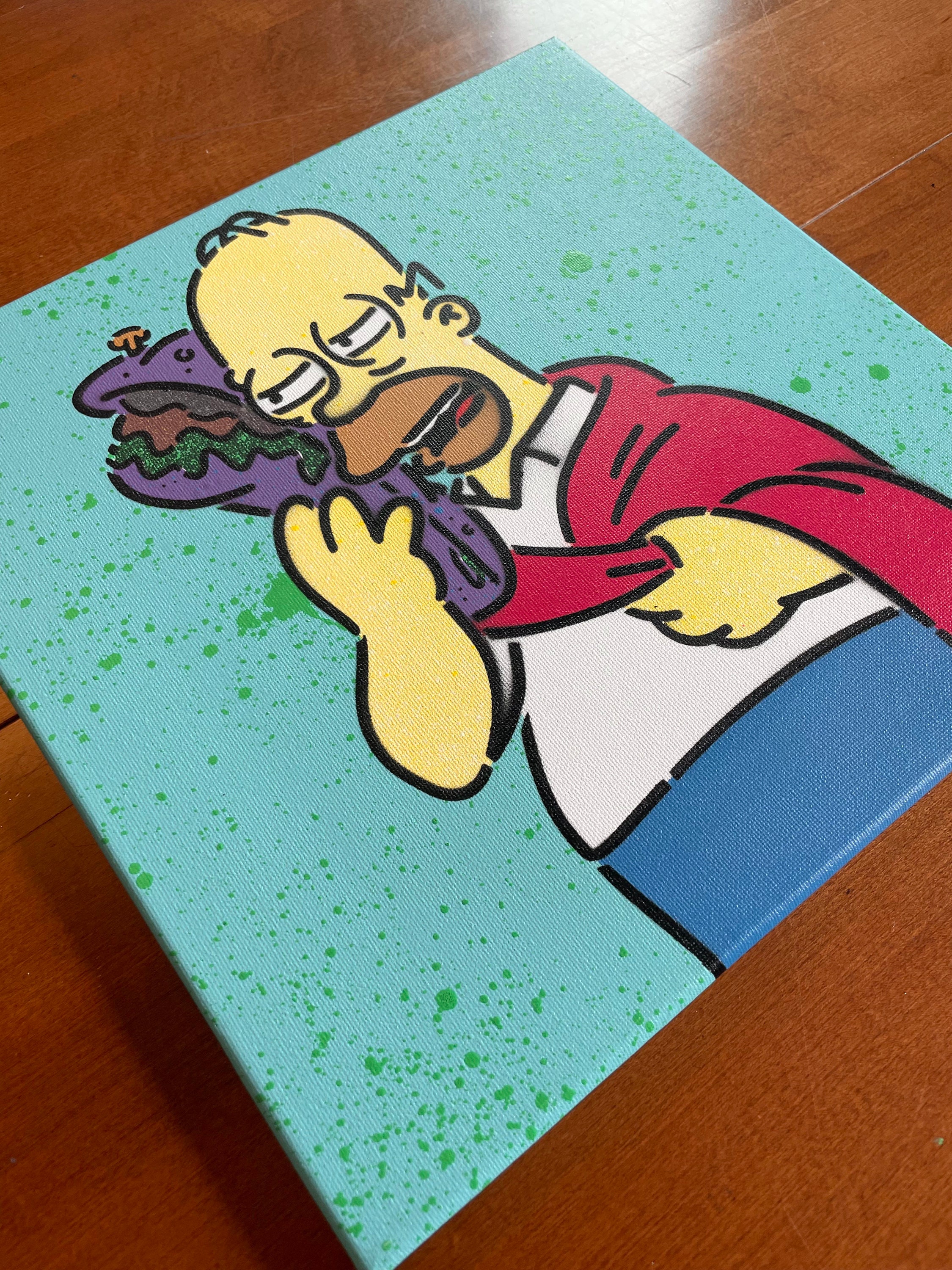 Homer Simpson Eats Rotten Sandwich 9 Layer Spray Paint - Etsy