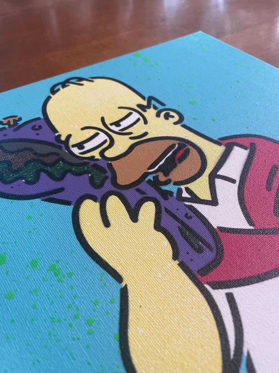 Homer Simpson Eats Rotten Sandwich 9 Layer Spray Paint - Etsy