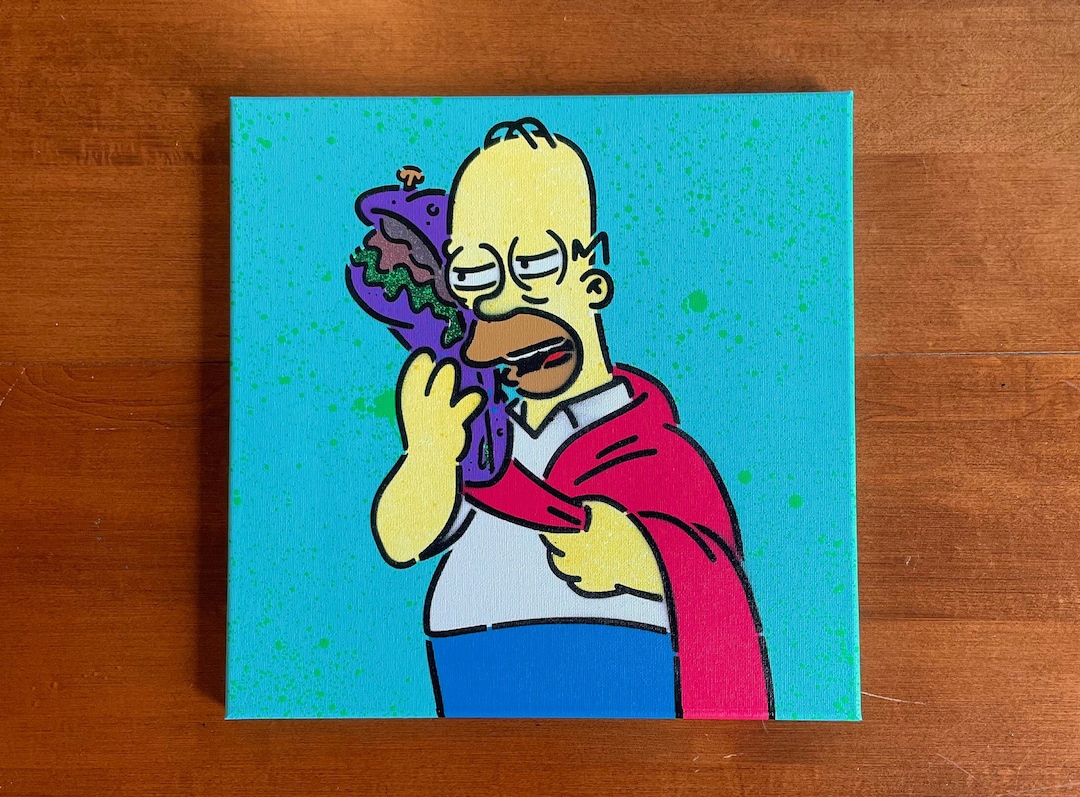 Homer Simpson Eats Rotten Sandwich 9 Layer Spray Paint Stencil Art the ...