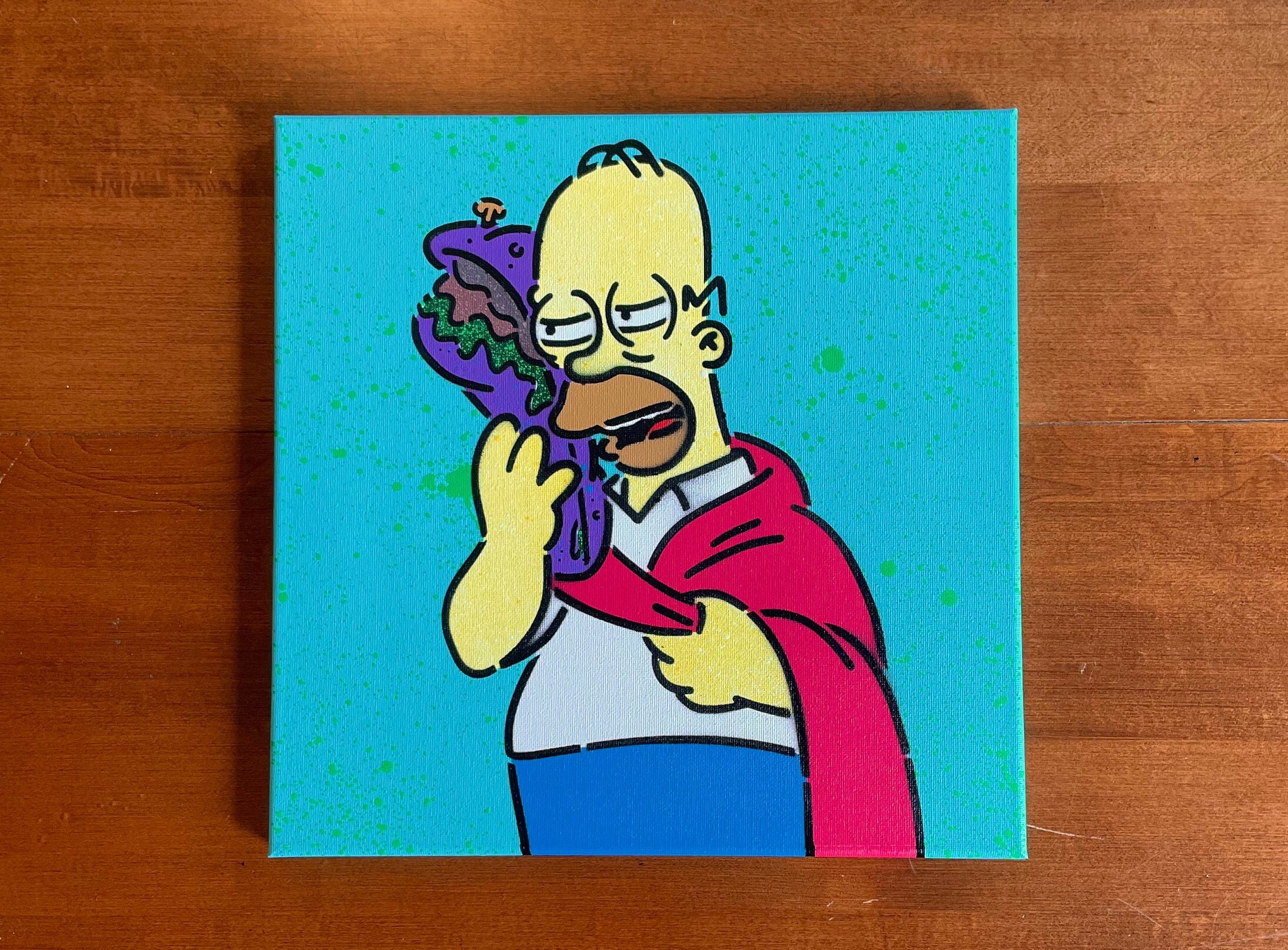 Homer Simpson Eats Rotten Sandwich 9 Layer Spray Paint - Etsy
