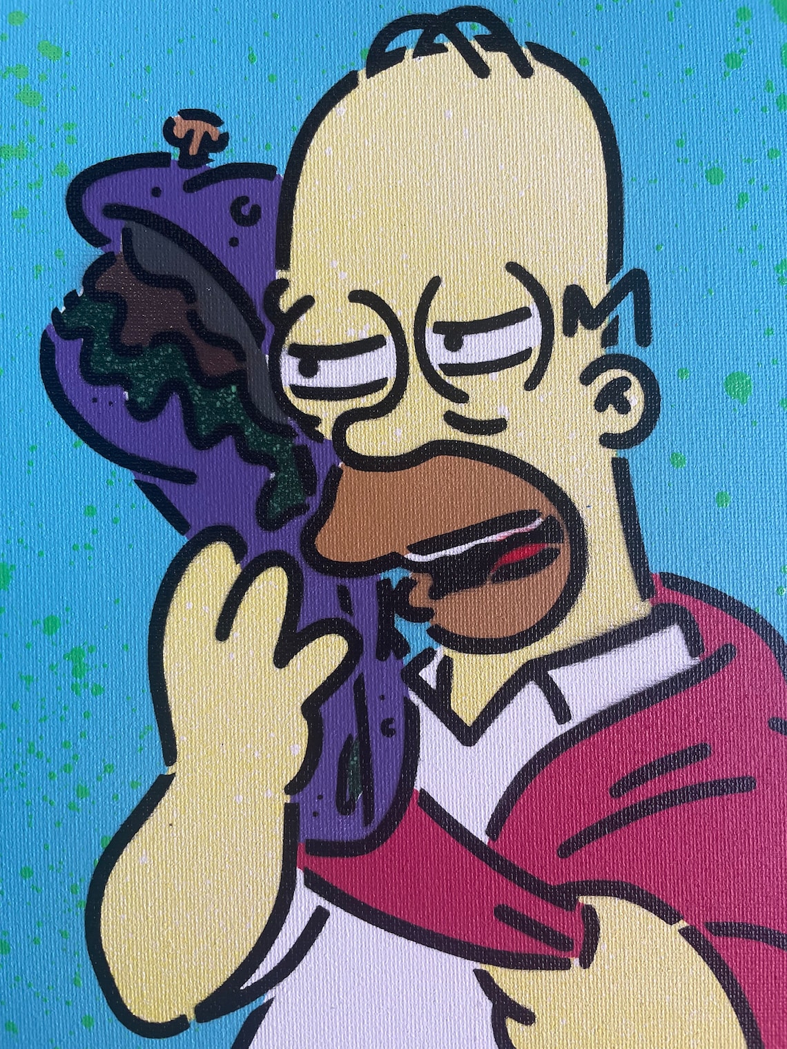 Homer Simpson Eats Rotten Sandwich 9 Layer Spray Paint - Etsy
