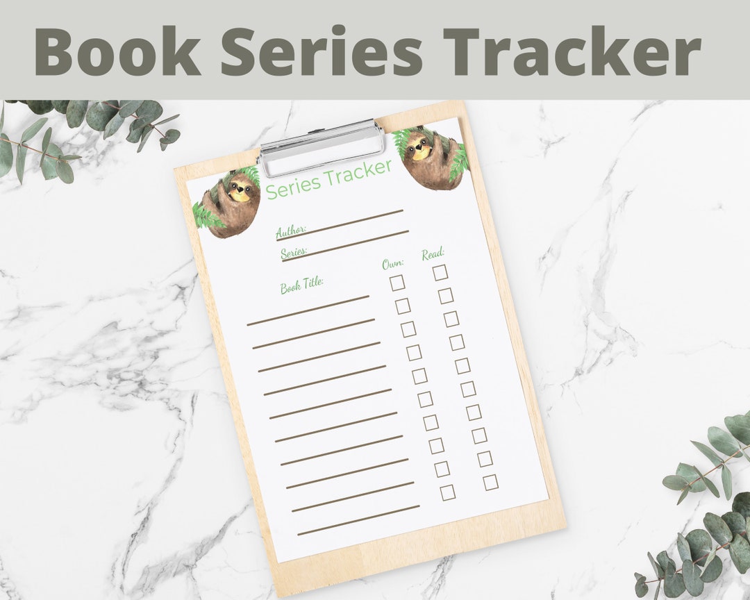 Sloth Book Series Tracker - Etsy
