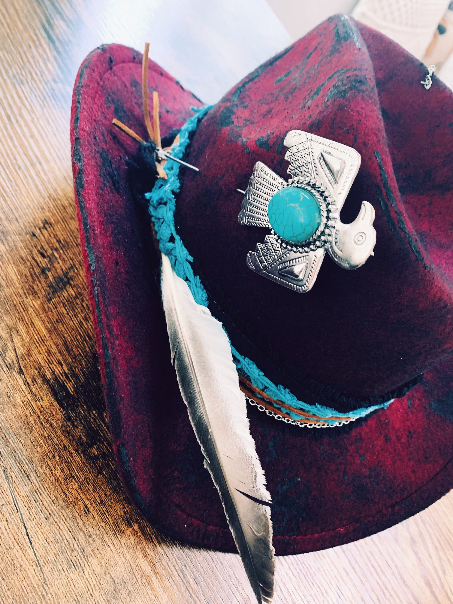 Tribal Cowboy Hat Fedora Hat Custom Hat - Etsy