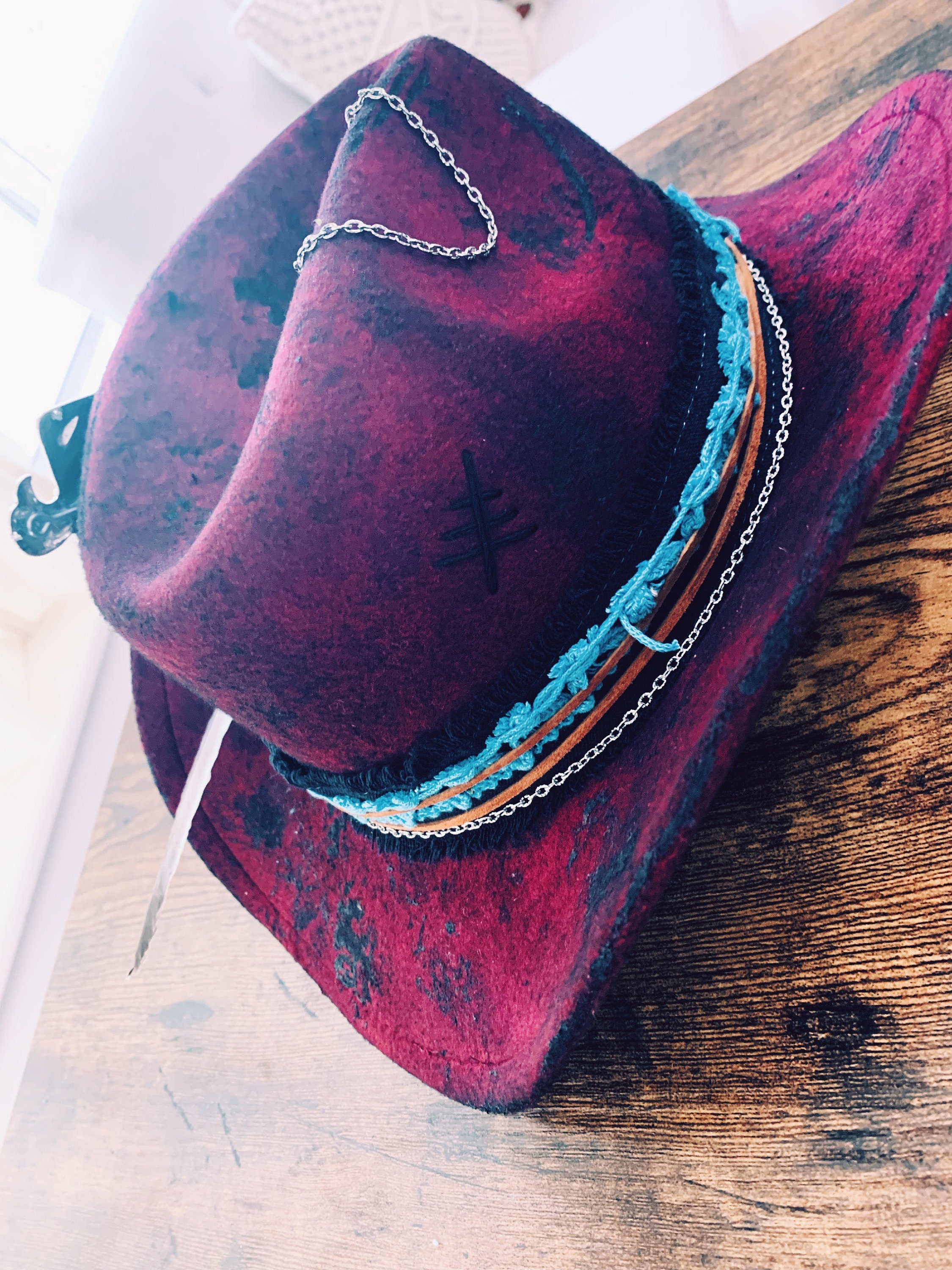 Tribal Cowboy Hat Fedora Hat Custom Hat - Etsy