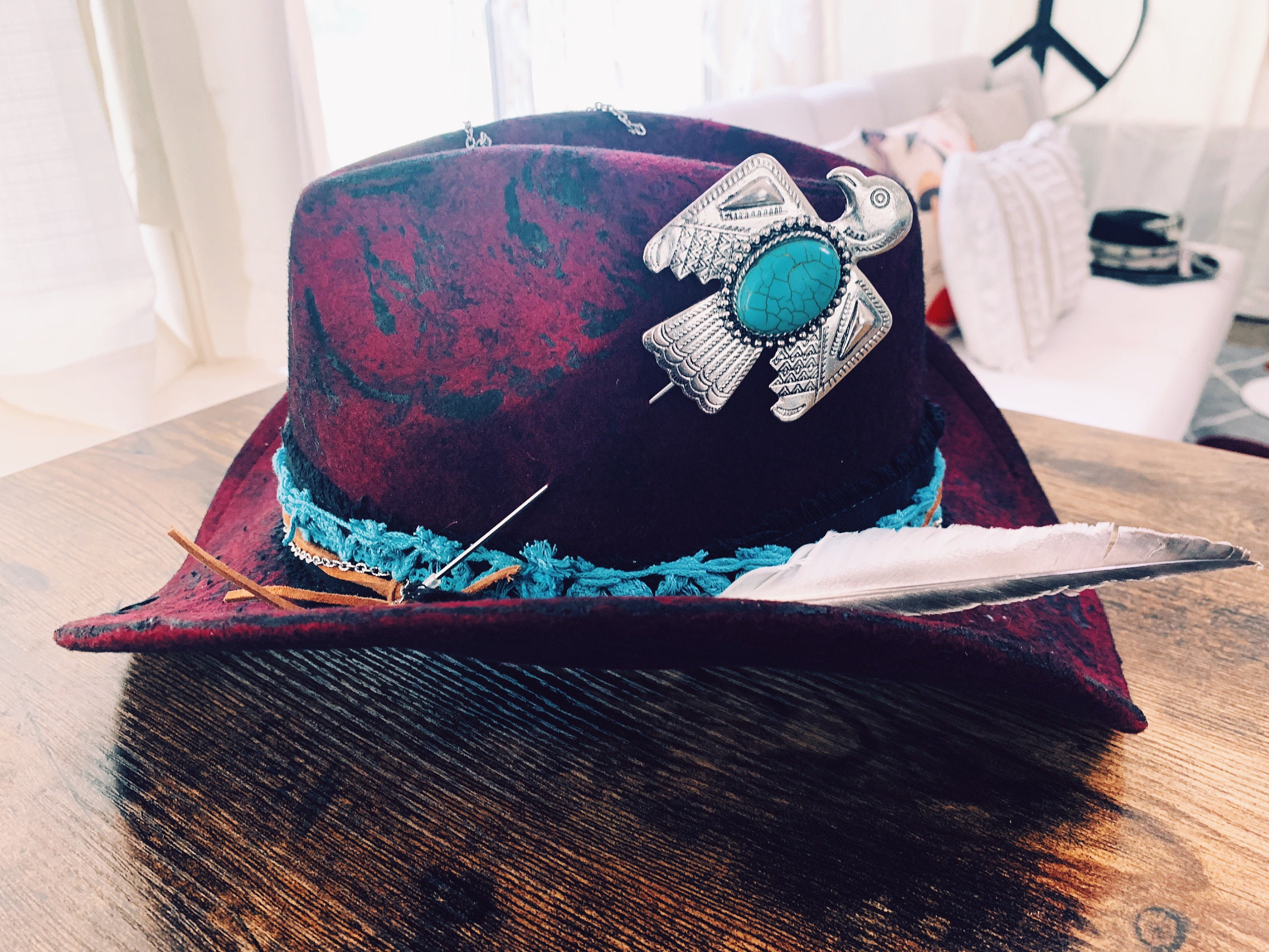 Tribal Cowboy Hat Fedora Hat Custom Hat - Etsy