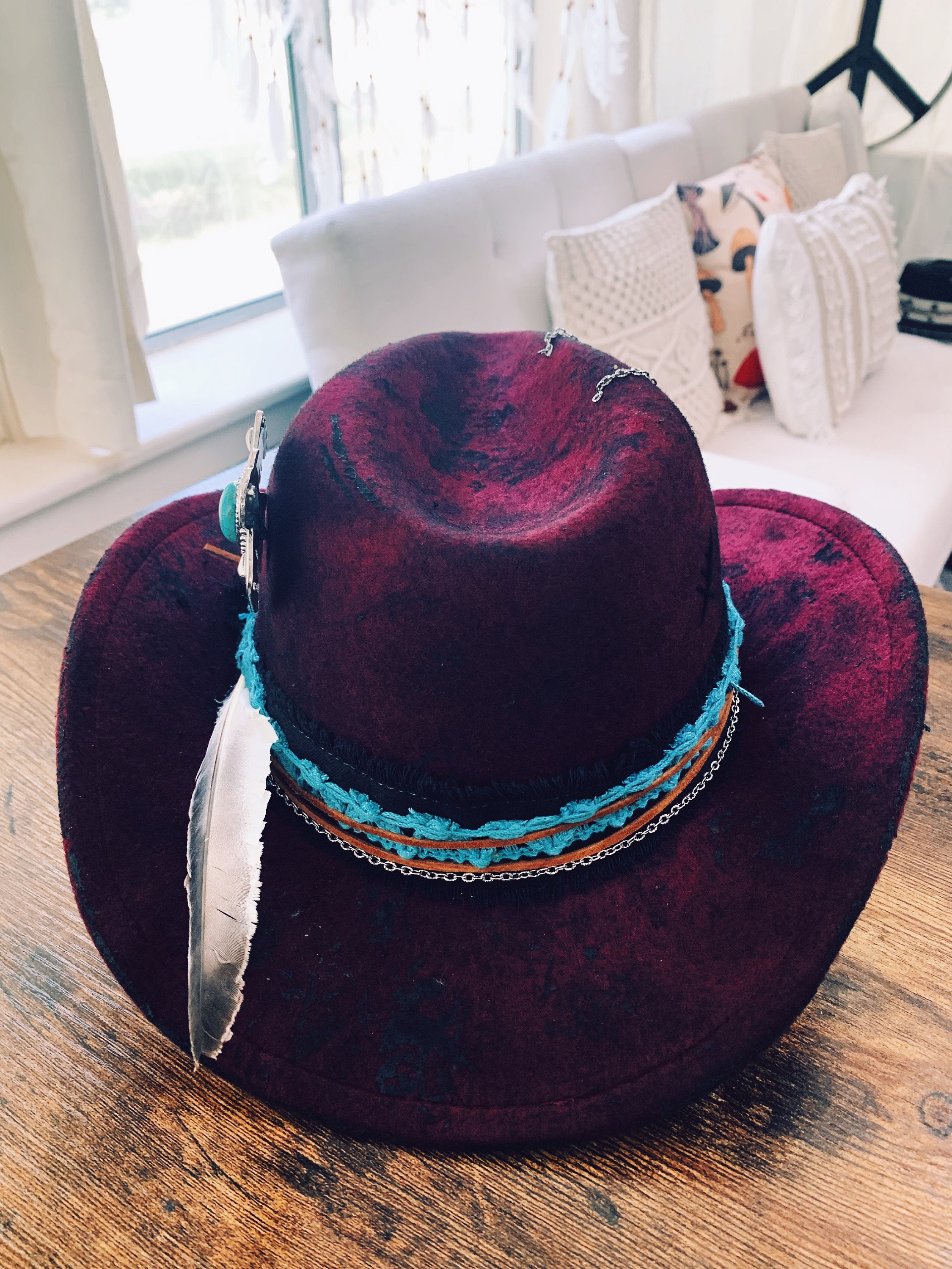 Tribal Cowboy Hat Fedora Hat Custom Hat - Etsy