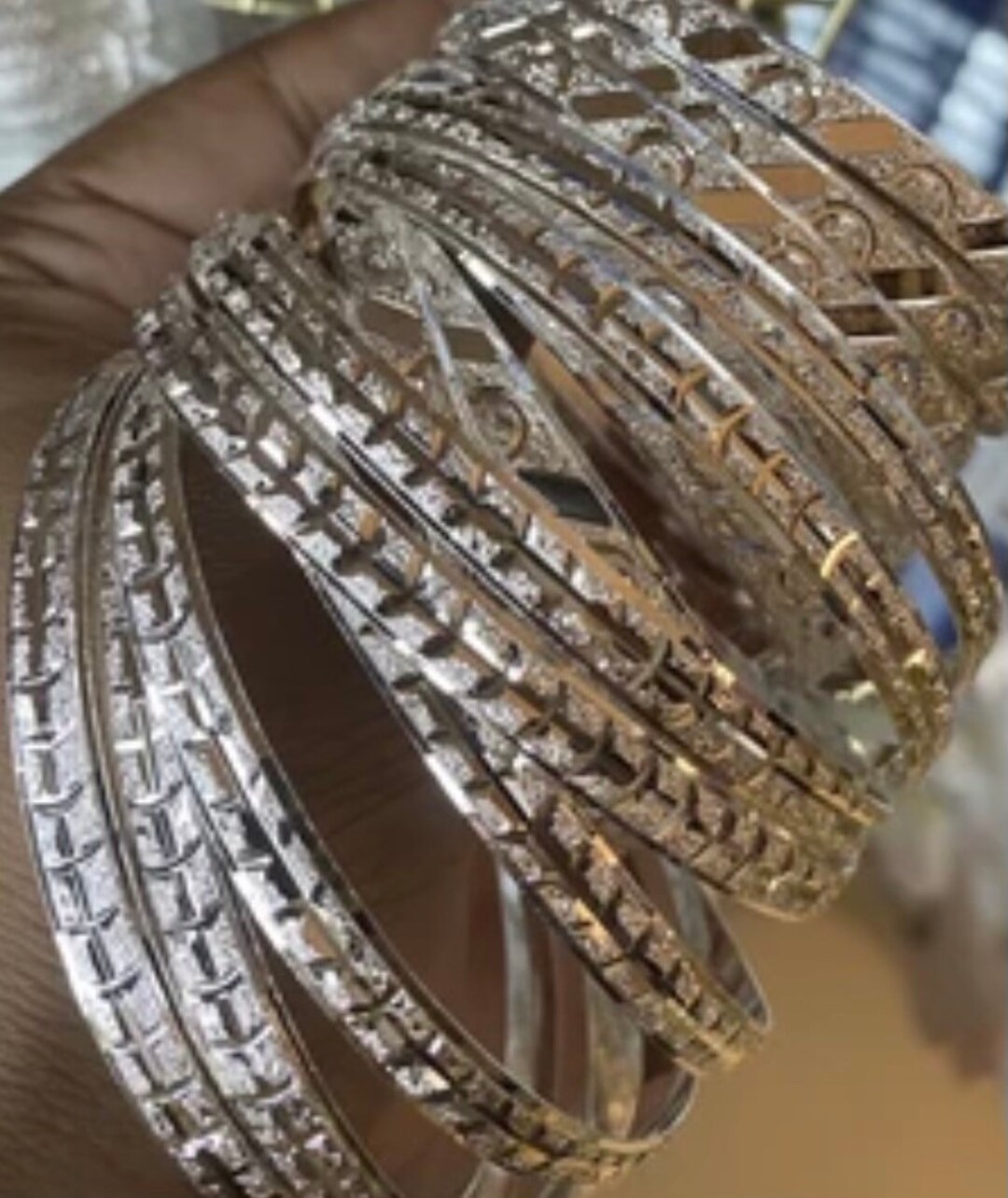 Bangle, 18k Gold Filled, Diamond Cut, Women’s, Arm Candy, Bling ...