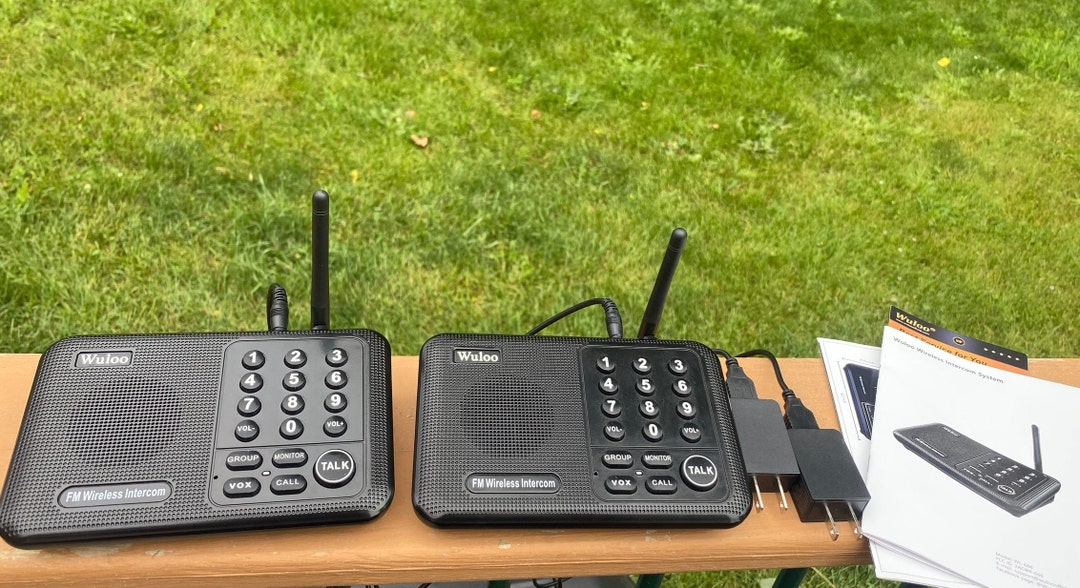 Wuloo Wireless Home Intercom System 2 Pack Long-range Multi Channel ...