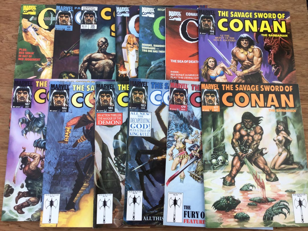 Vintage "the Savage Sword of Conan the Barbarian" & "conan Saga" Comic Magazine Lot of 13 From ...