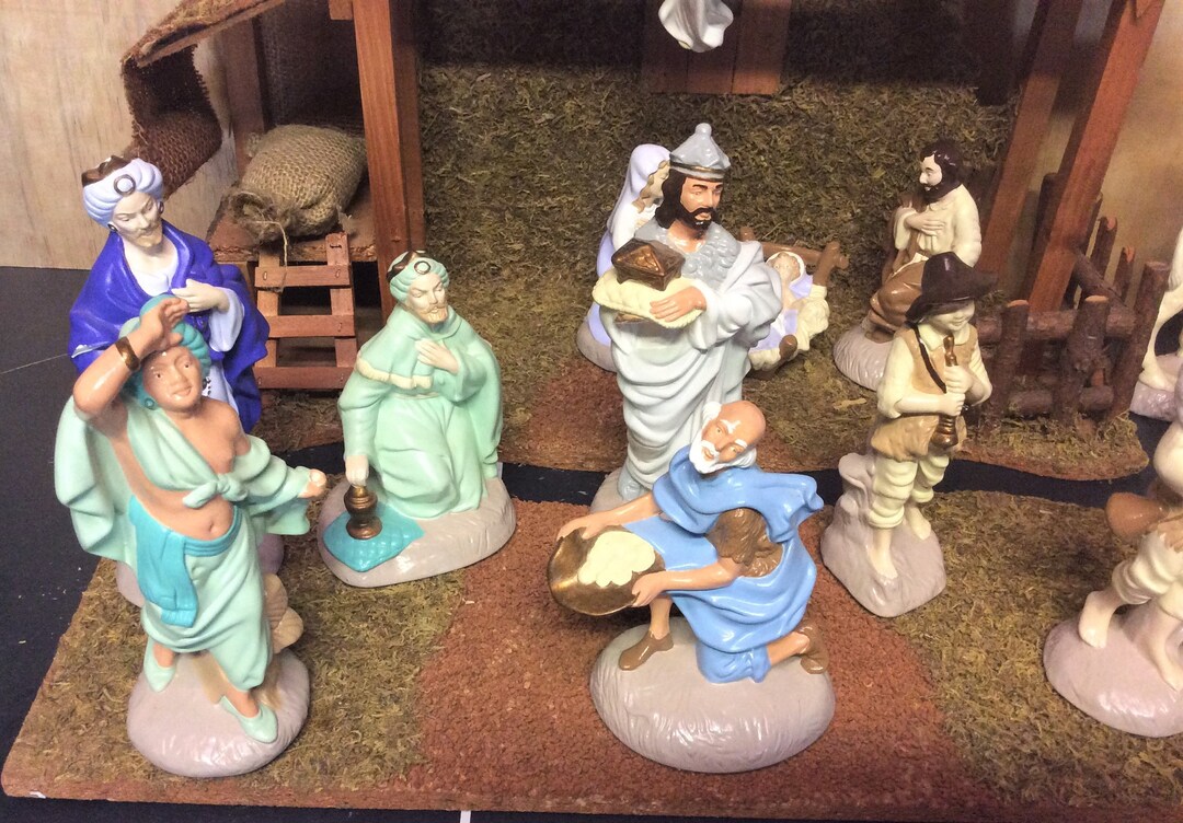 Vintage Atlantic Mold 19 Piece Nativity Set With Manger 1970s - Etsy