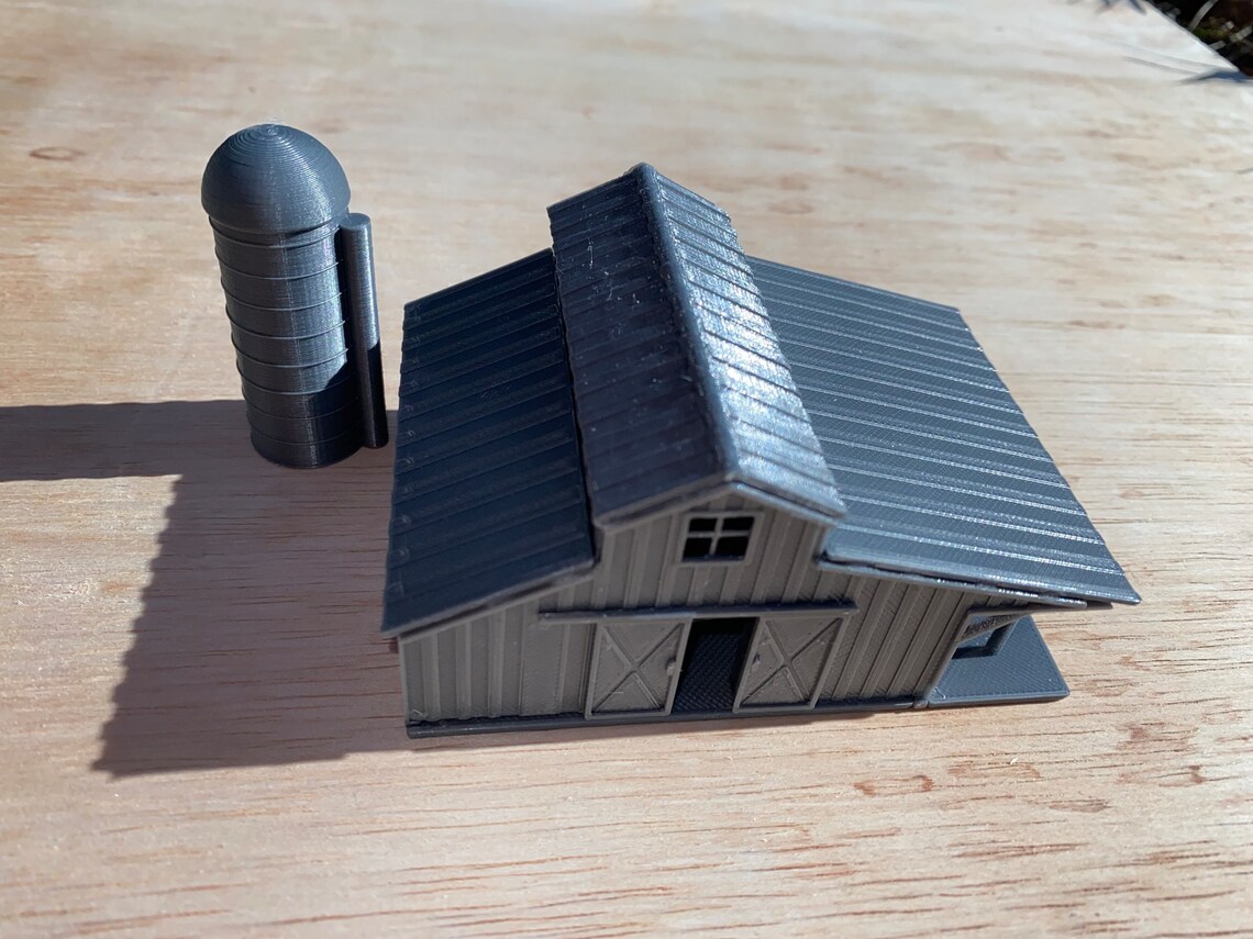 N Scale Barn With Silo - Etsy