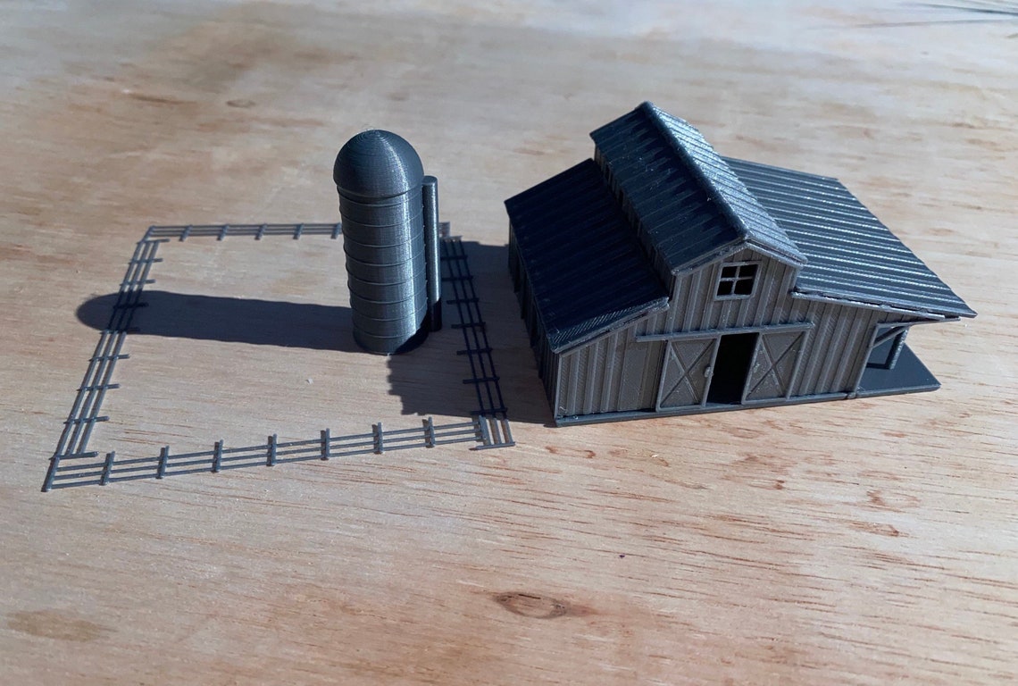 N Scale Barn With Silo - Etsy