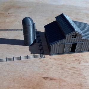 N Scale Barn With Silo - Etsy