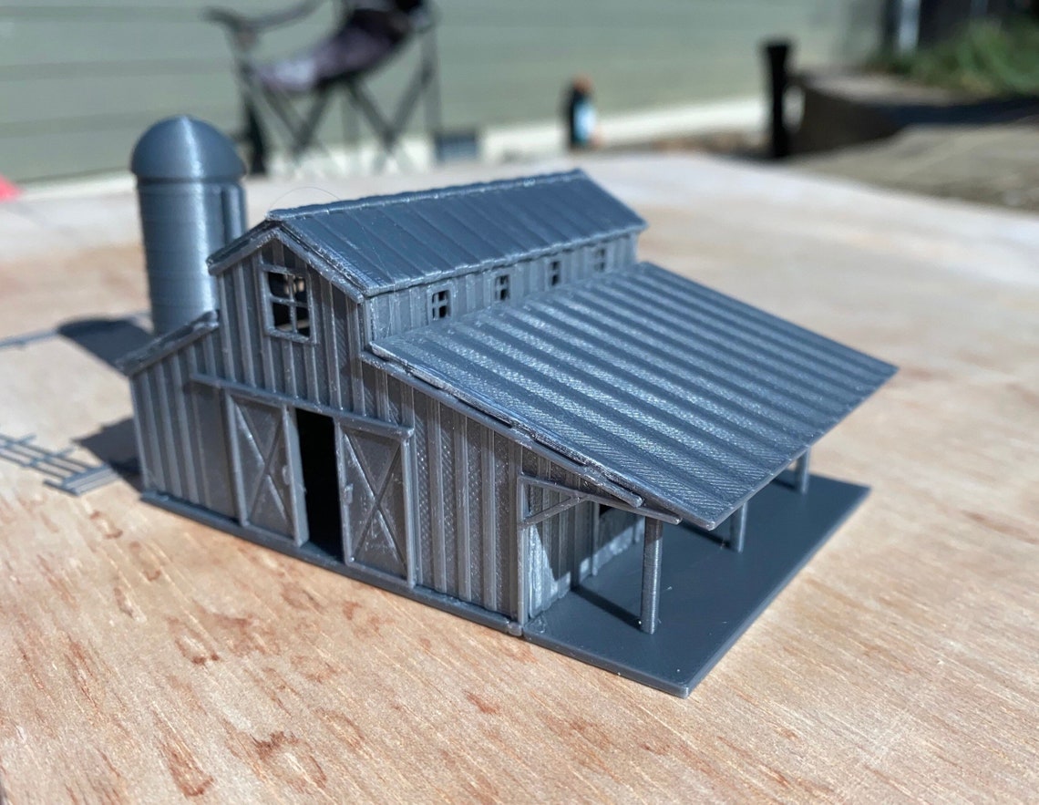N Scale Barn With Silo - Etsy
