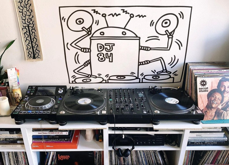 Keith Haring DJ 84 Wall Graphics Wall Decals Wall Stickers - Etsy