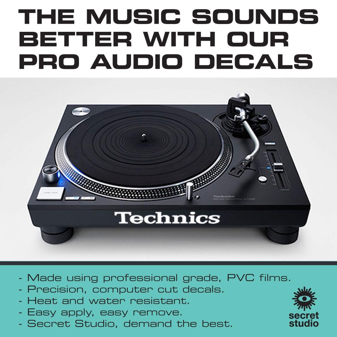 Technics - White Turntable Decal Sticker - SL 1210 MK2 MK3 MK7 - Etsy