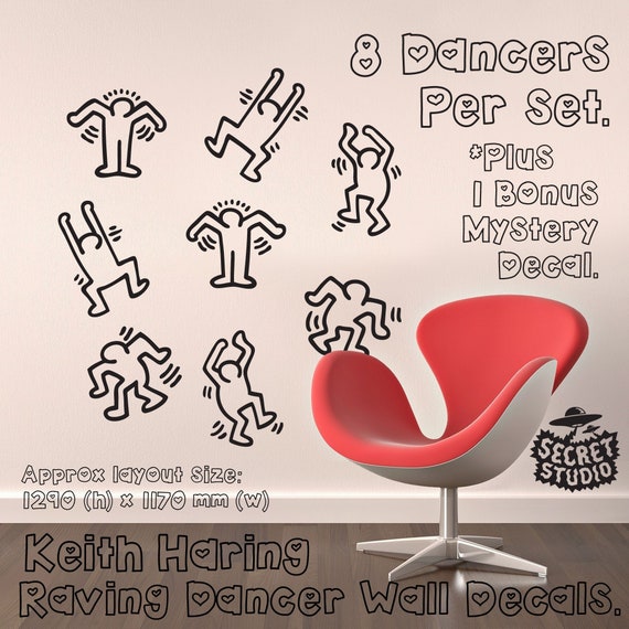 Keith Haring Raving Dancer Wall Graphics Wall Decals - Etsy