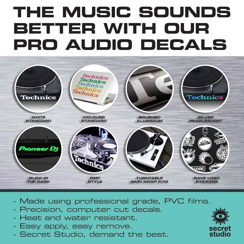 Pioneer DJ - Silver Mirror Iridescent Turntable Sticker Decal - Etsy