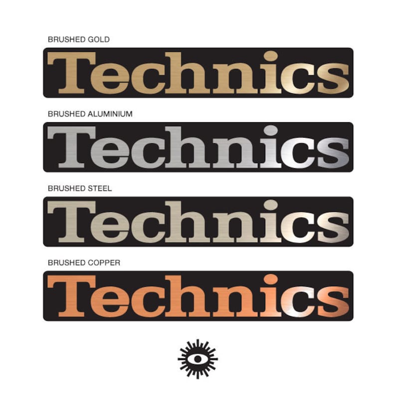Technics - Brushed Gold, Aluminium, Steel or Copper - Turntable Sticker Decal - SL 1210 MK2 MK3 ...