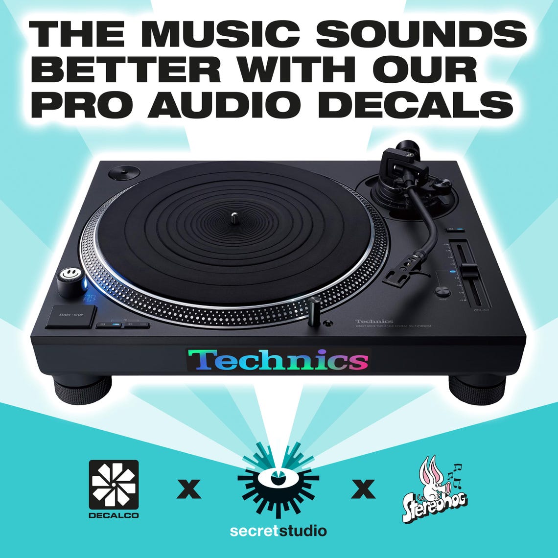 Technics - Silver Mirror Iridescent Decal Sticker - SL 1210 1200 MK2 ...
