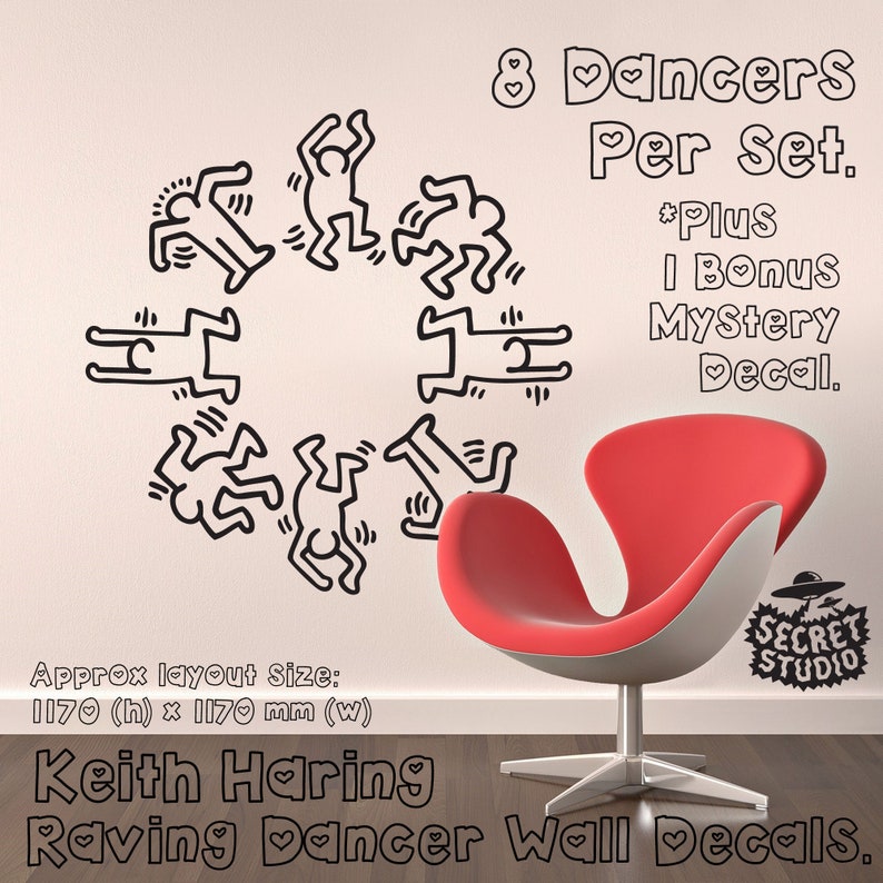Keith Haring Raving Dancer Wall Graphics Wall Decals - Etsy