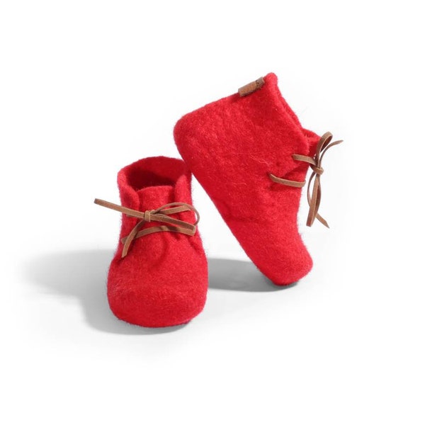 Red Baby Booties - Etsy