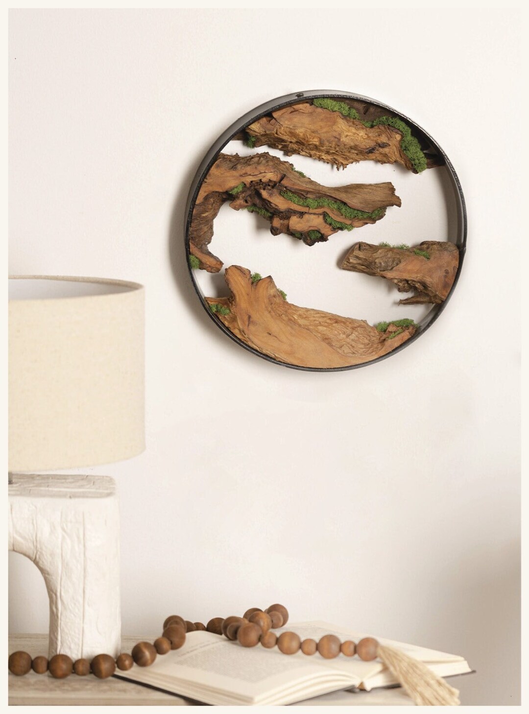 Hand Crafted Moss Cavern Art With Live Edge Wood - Etsy