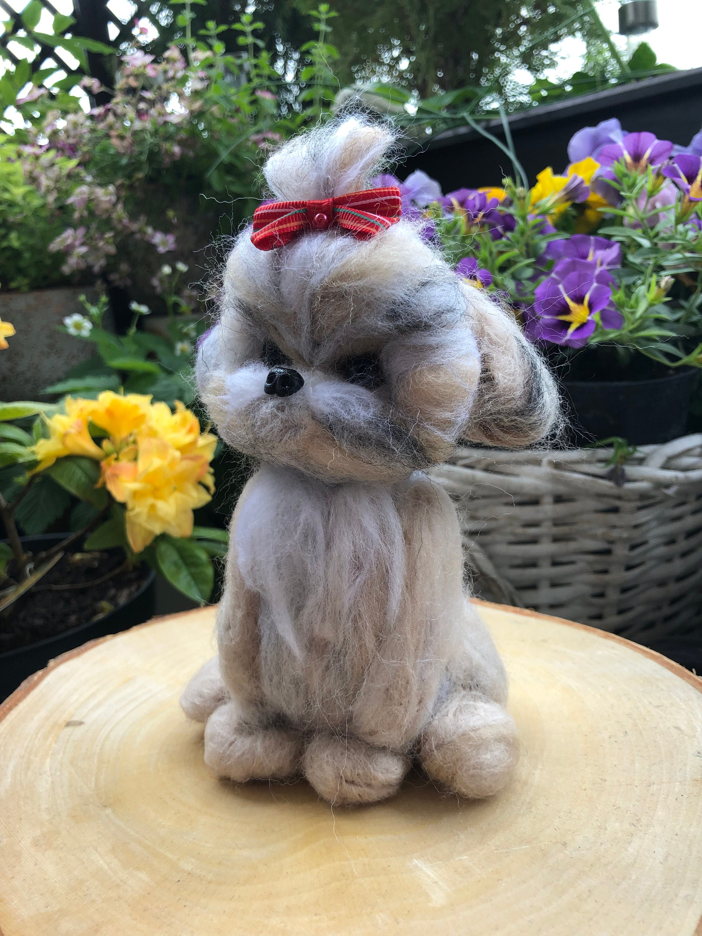 The Shih Tzu Felt Dog Figure - Etsy