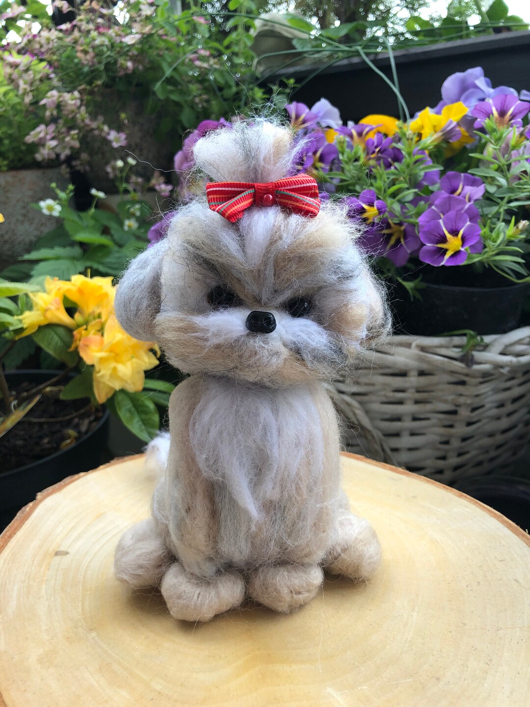 The Shih Tzu Felt Dog Figure - Etsy