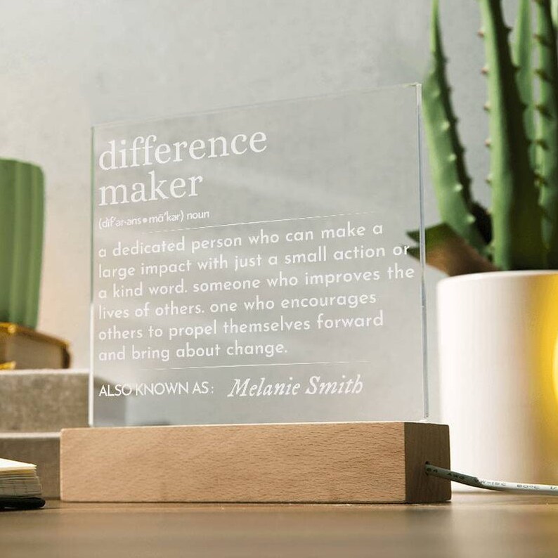 Custom Difference Maker Acrylic Sign Christmas 2025 Stocking Stuffer ...
