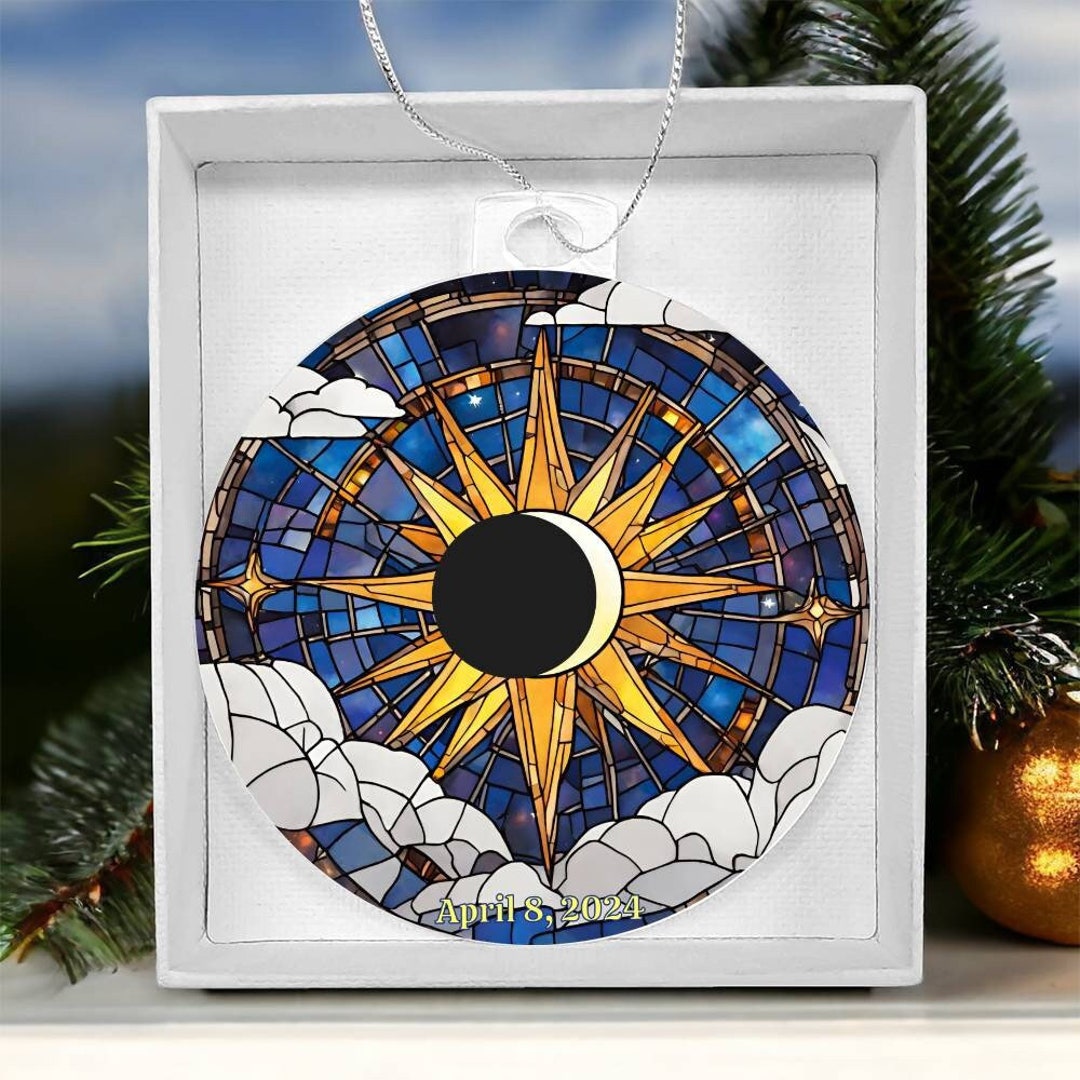 Custom Solar Eclipse 2024 Ornament, Eclipse Souvenir Gift, Eclipse ...