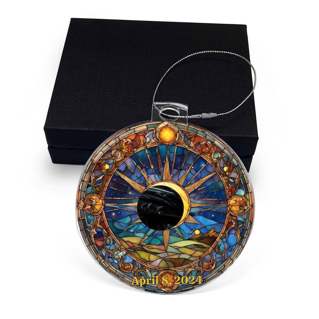 Custom Solar Eclipse 2024 Ornament, Eclipse Keepsake, Eclipse Souvenir ...