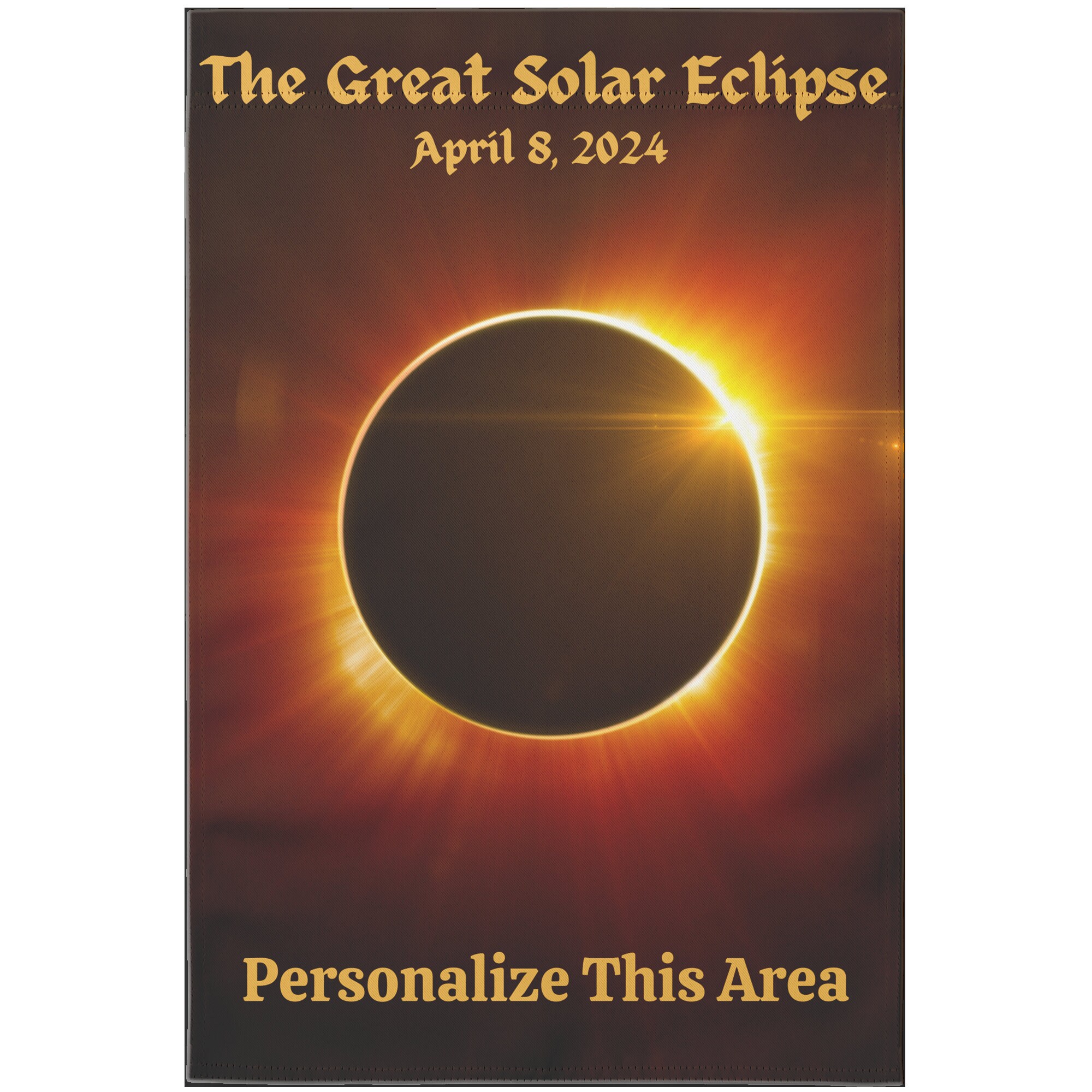 Custom Total Solar Eclipse Garden Flag, Personalized Sign, Perfect Gift ...
