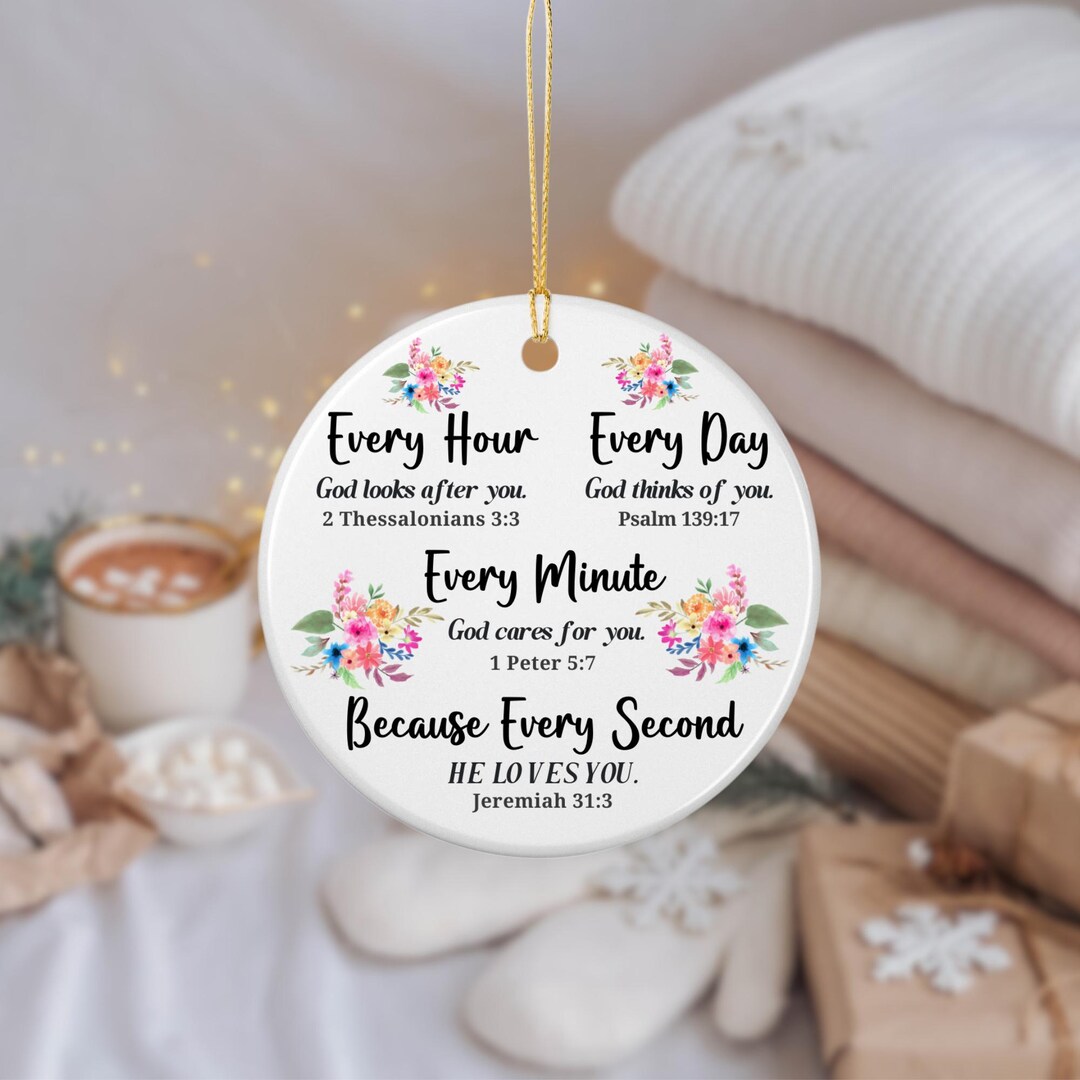 Double Sided God Faithfully Loves Ceramic Ornament Christmas 2025 ...
