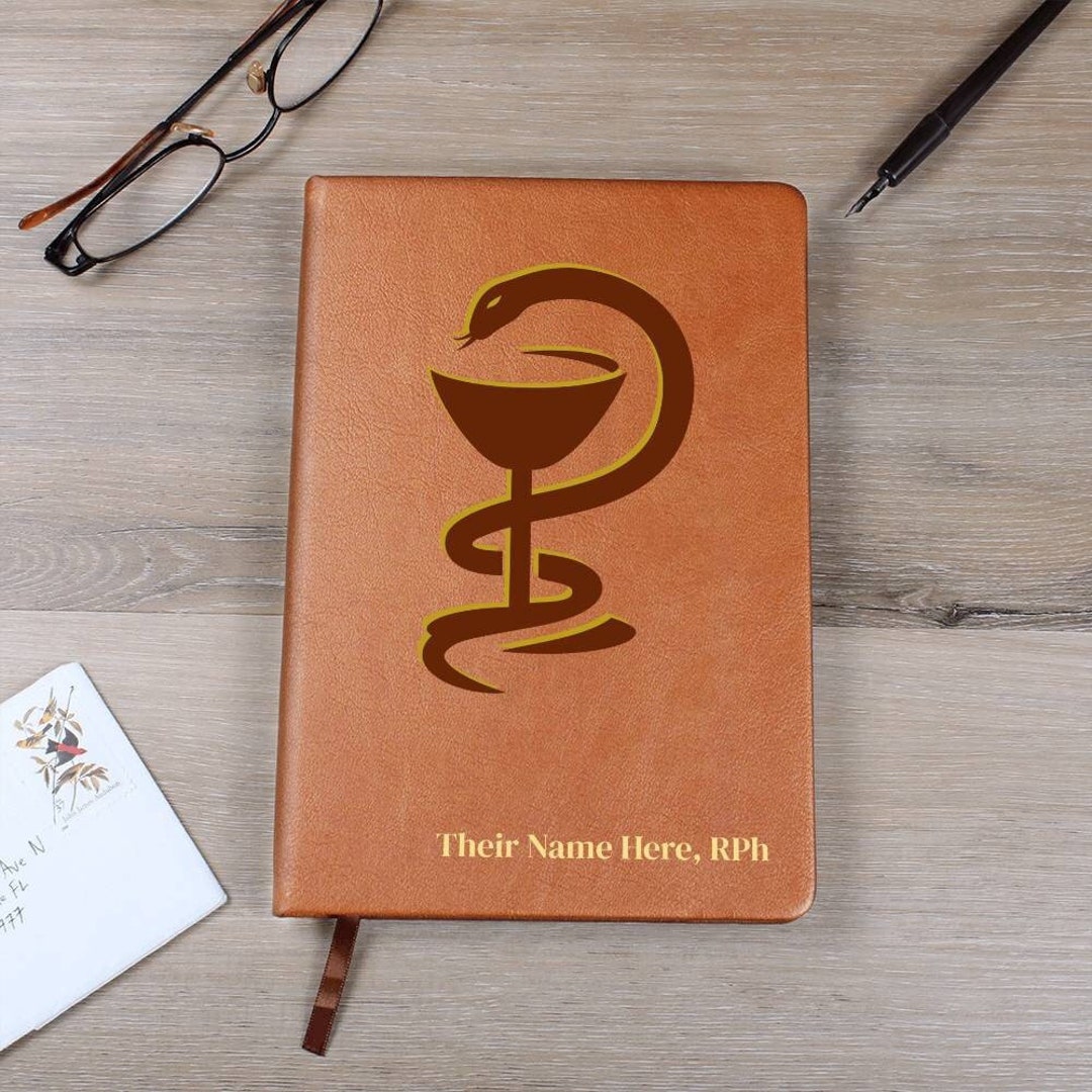 Personalized Pharmacist Rph Vegan Leather Journal, Perfect Gift for ...