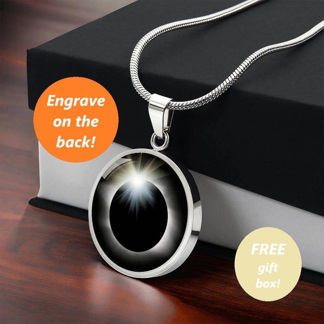 Customizable Solar Eclipse Circle Pendant Necklace Christmas 2025 ...