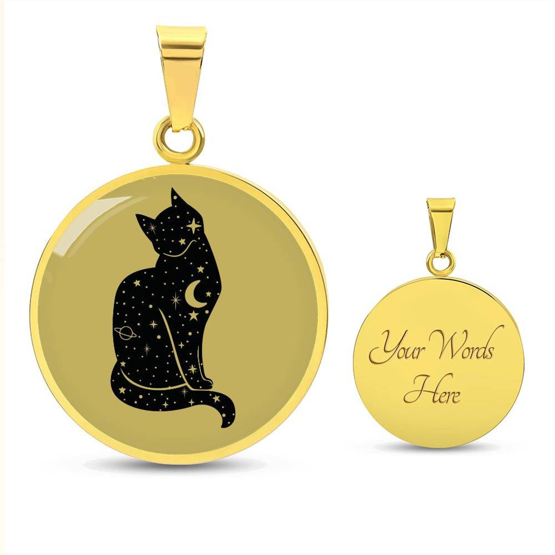 Custom Cat Necklace With Personalized Name, Love You to Moon Saturn ...