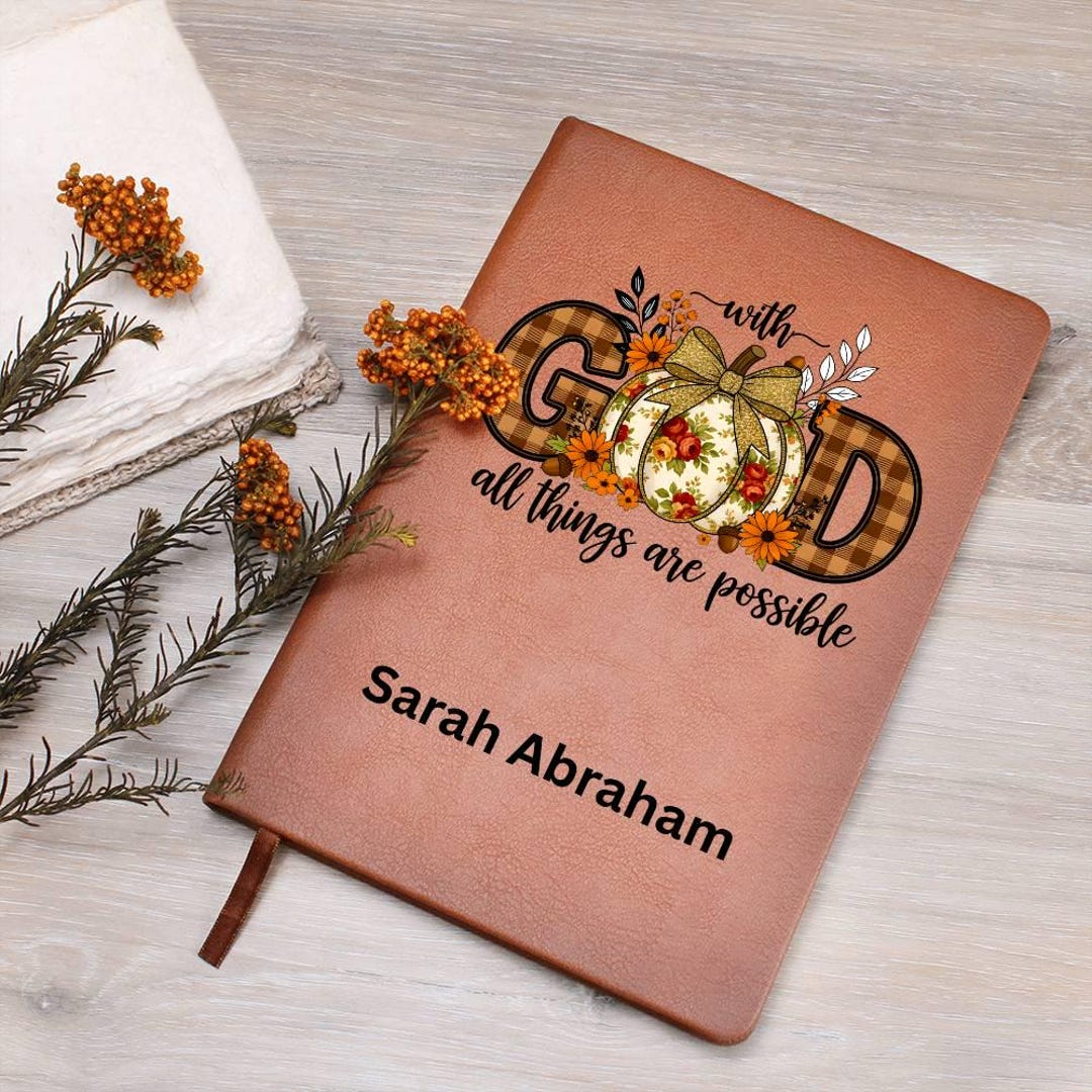 Personalized God Journal Vegan Leather Fall Seasonal Custom Notebook ...
